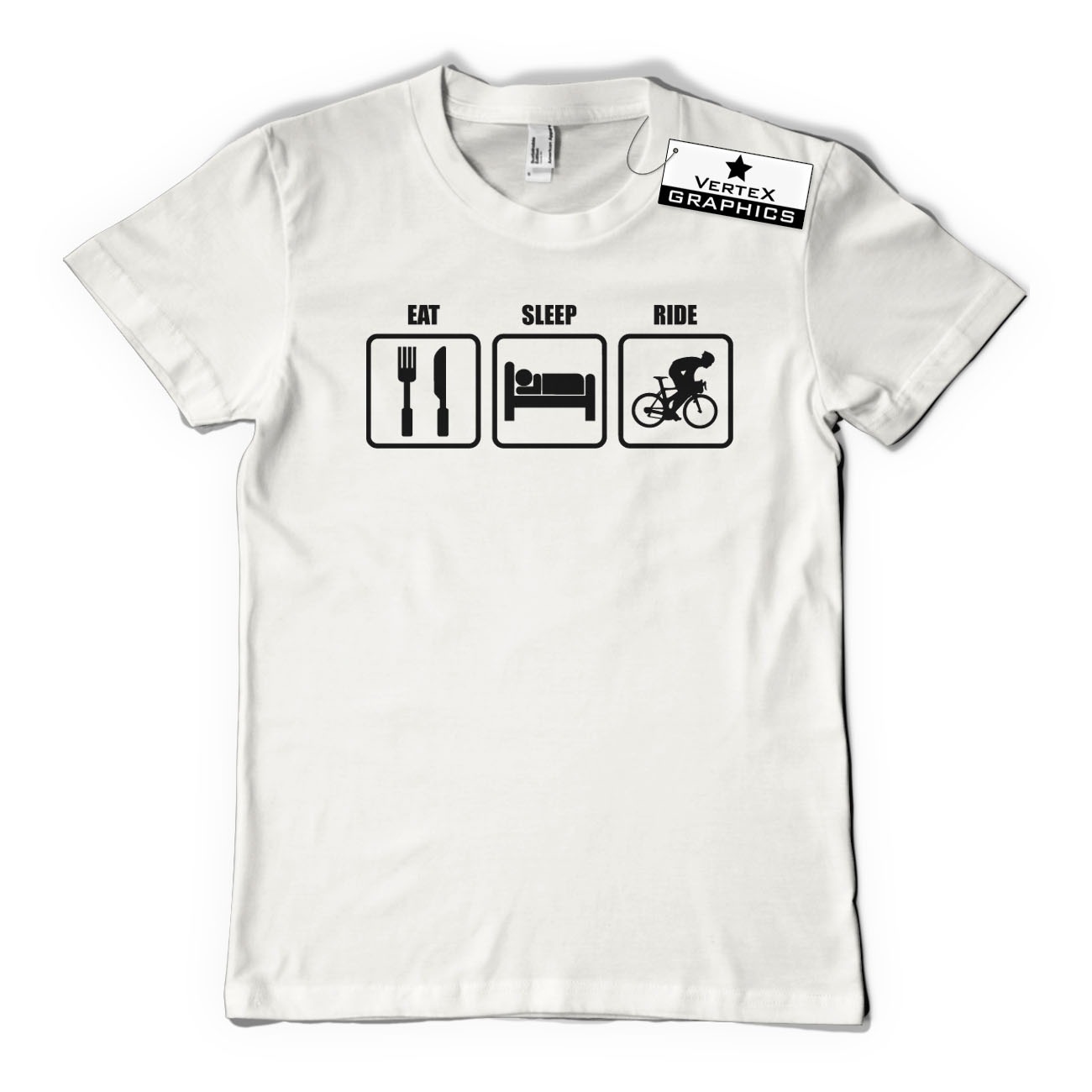 Funny Eat Sleep Ride Slogan Motorcycle Superbike Racing T-Shirt XL ...